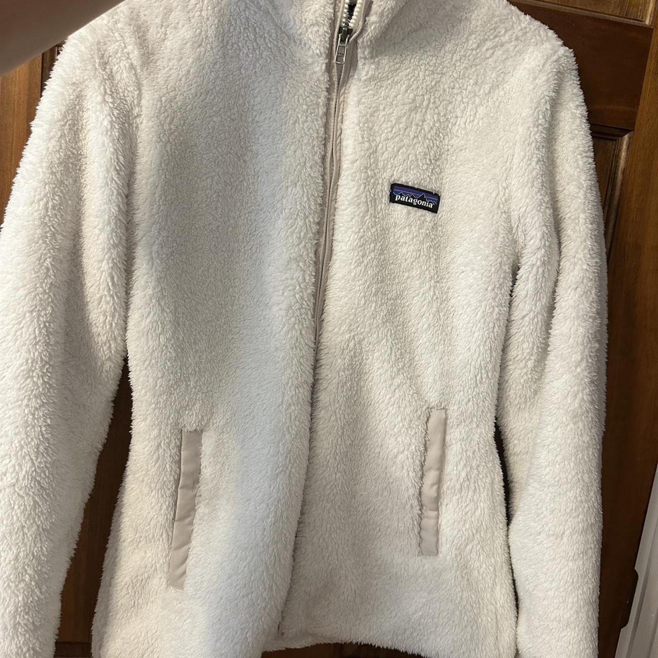 white patagonia fuzzy jacket. size small. no stains... | Depop