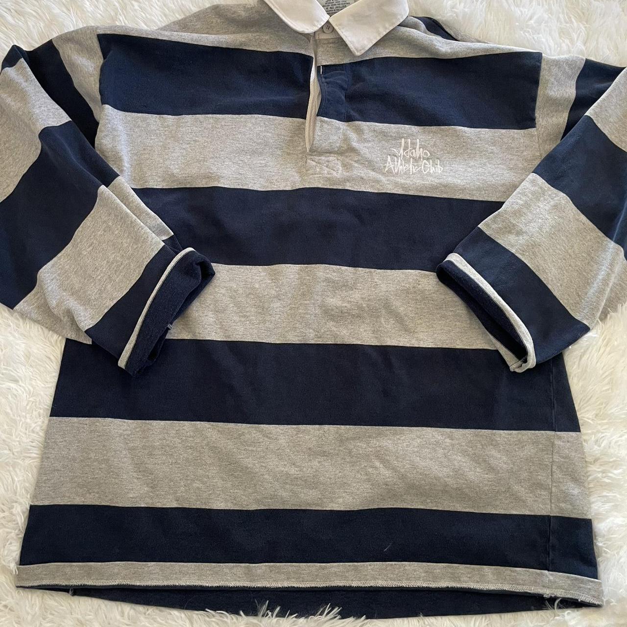 Vintage Striped Long Sleeve Rugby Shit Size 3XL-... | Depop