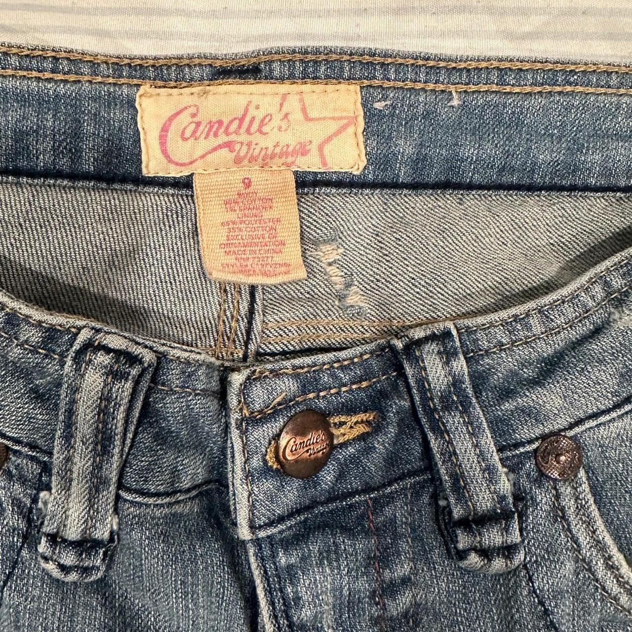 Candies Vintage Embroidered floral blue jeans with a... | Depop