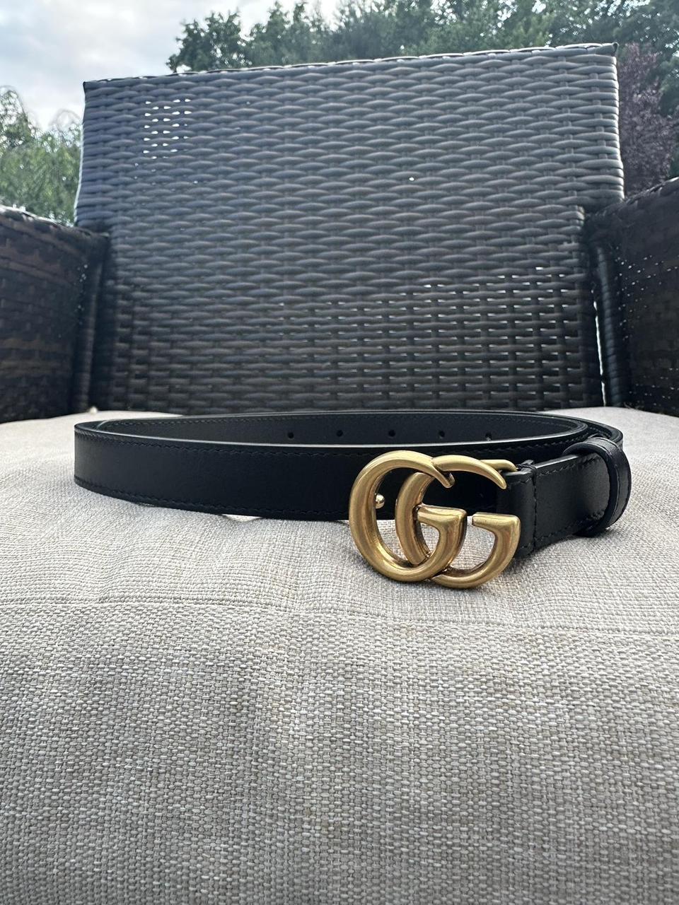 GG Marmont Thin Belt - Black Gucci 34 Inches Long Belt - Depop