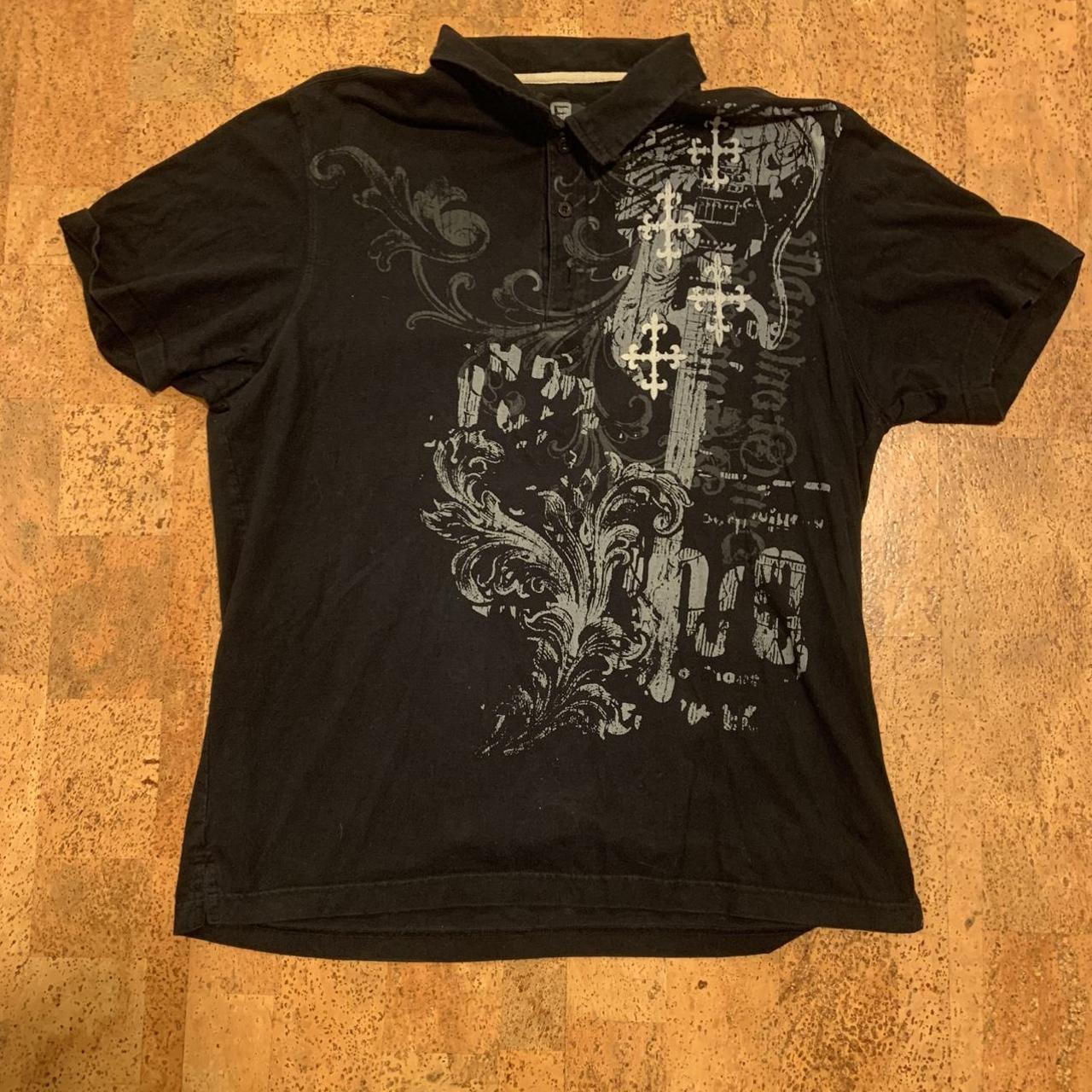 Y2K affliction style fission polo shirts Size:Xl | Depop