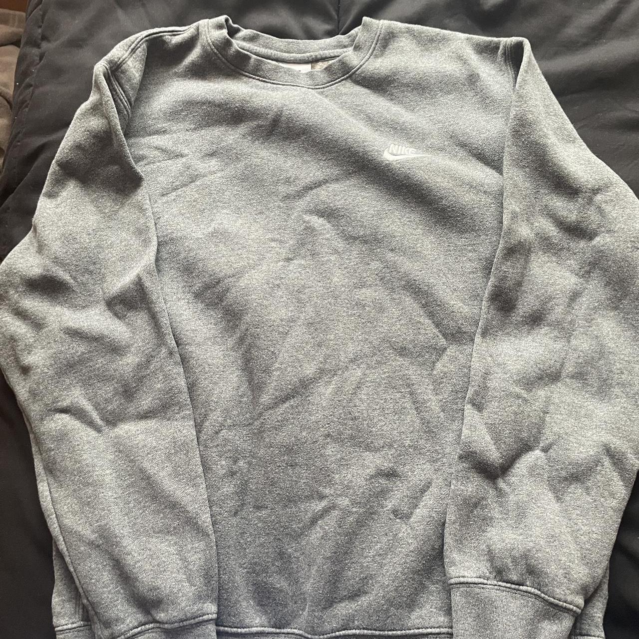 NIKE grey crew neck sweatshirt Size - S - Depop