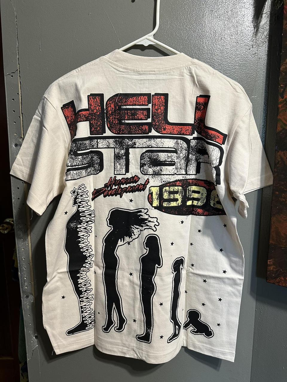 HELLSTAR HUMAN DEVELOPMENT CREAM TEE - Depop