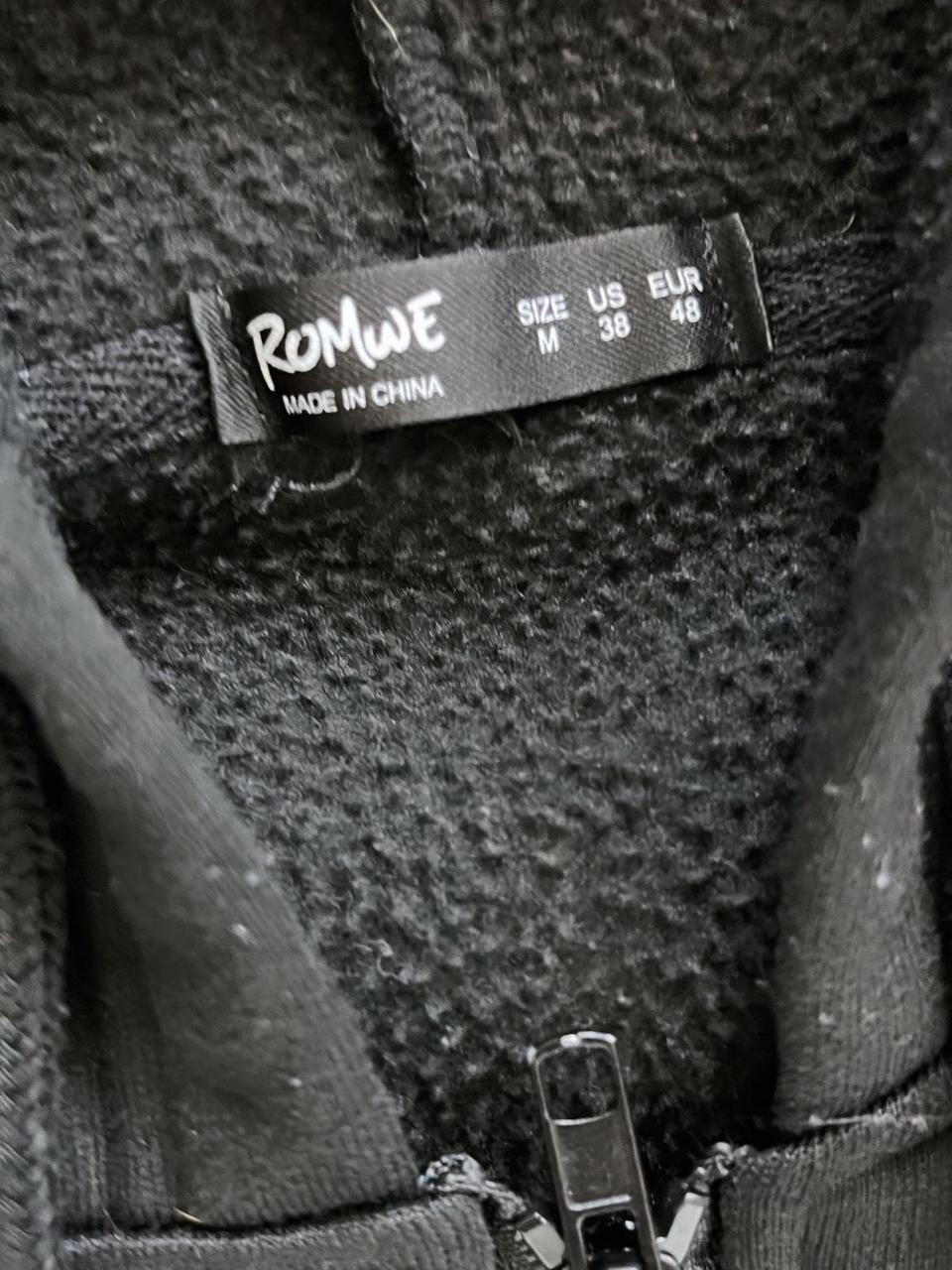 Romwe Black And White Zip Up... - Depop