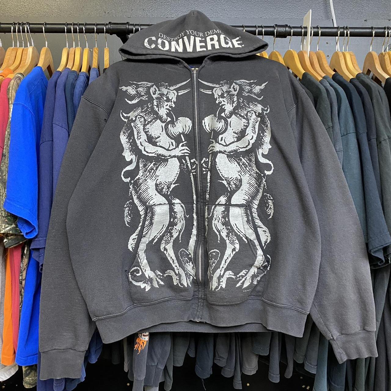 Vintage Converge Band Zip Up Hoodie sz L - Depop