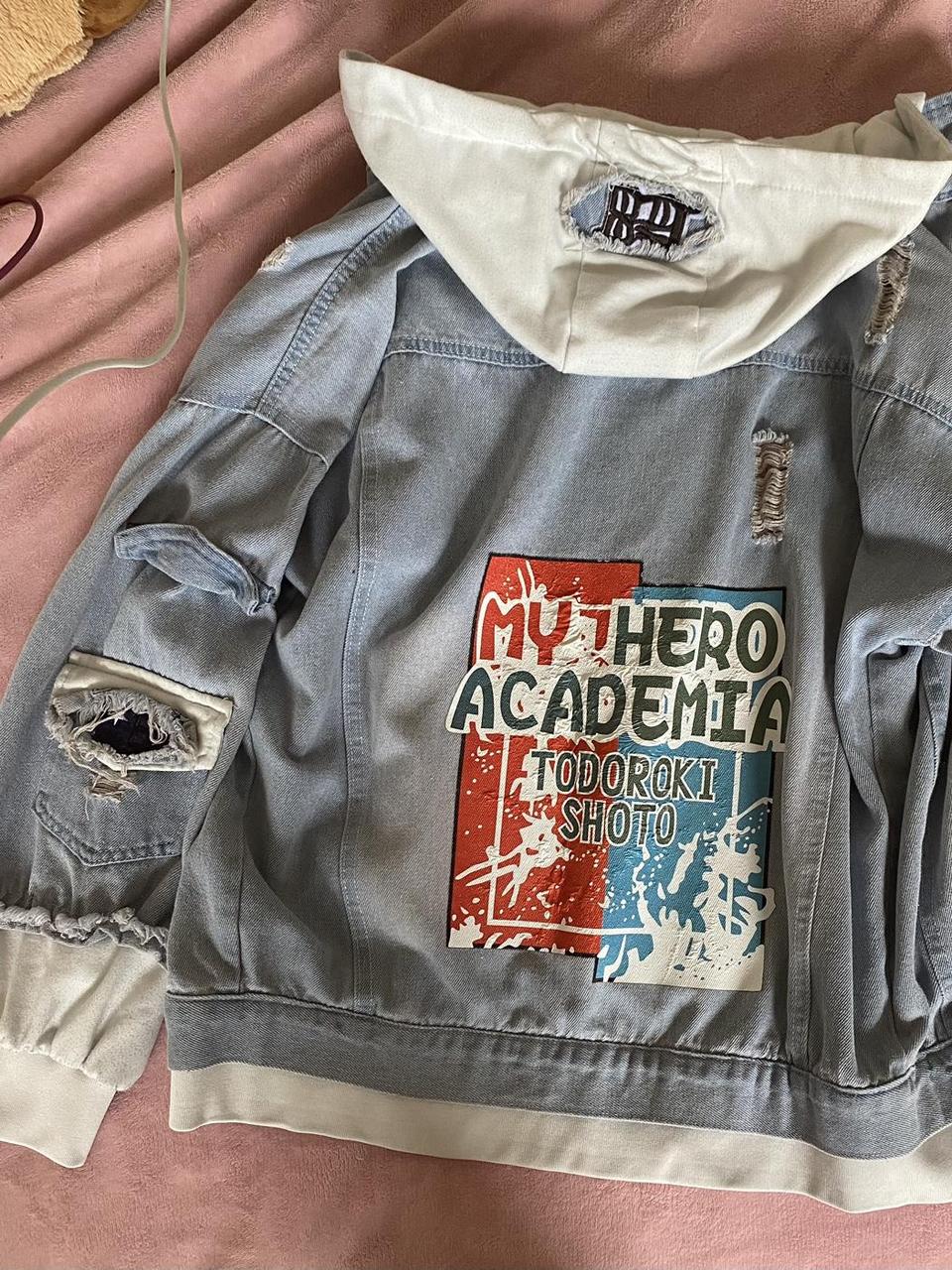 mha my hero academia todoroki denim jacket size XL... - Depop
