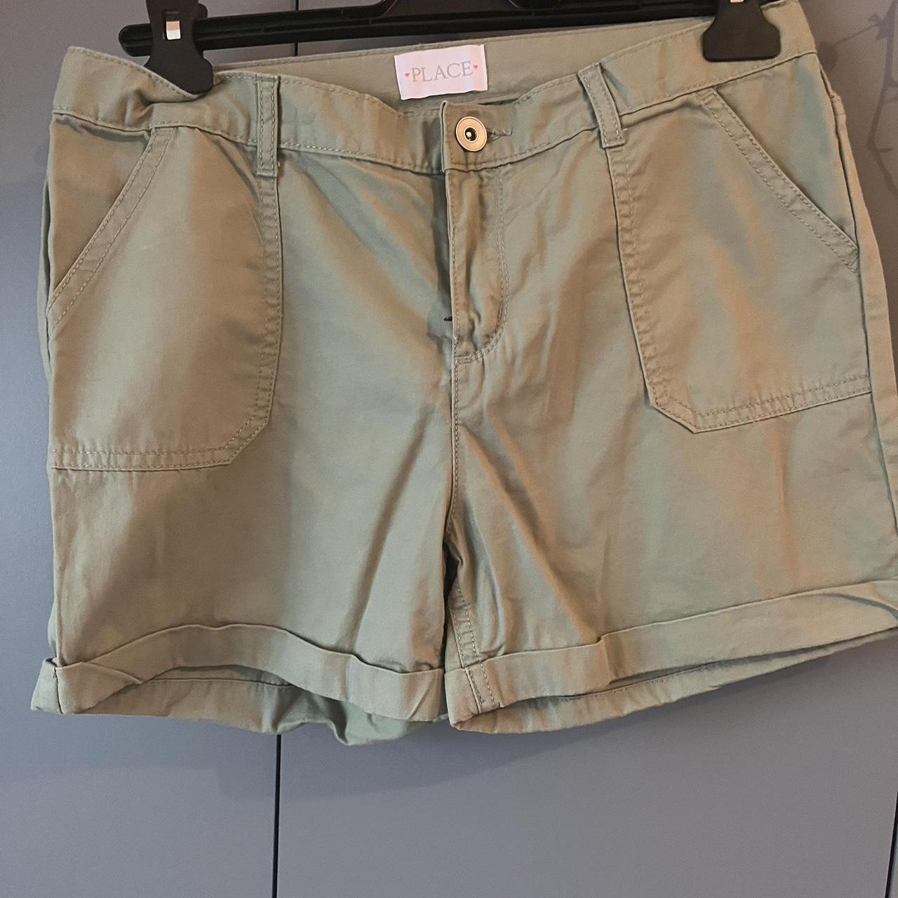 sage green shorts! soooo cute and perfect for... - Depop