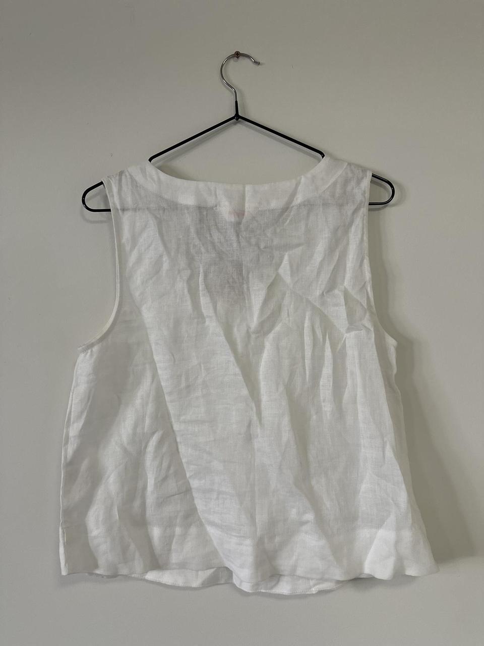 Great white linen Gorman top, excellent condition - Depop