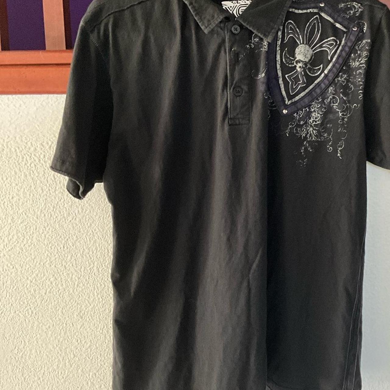 y2k cyberpunk emo goth polo xl fits like Large - Depop