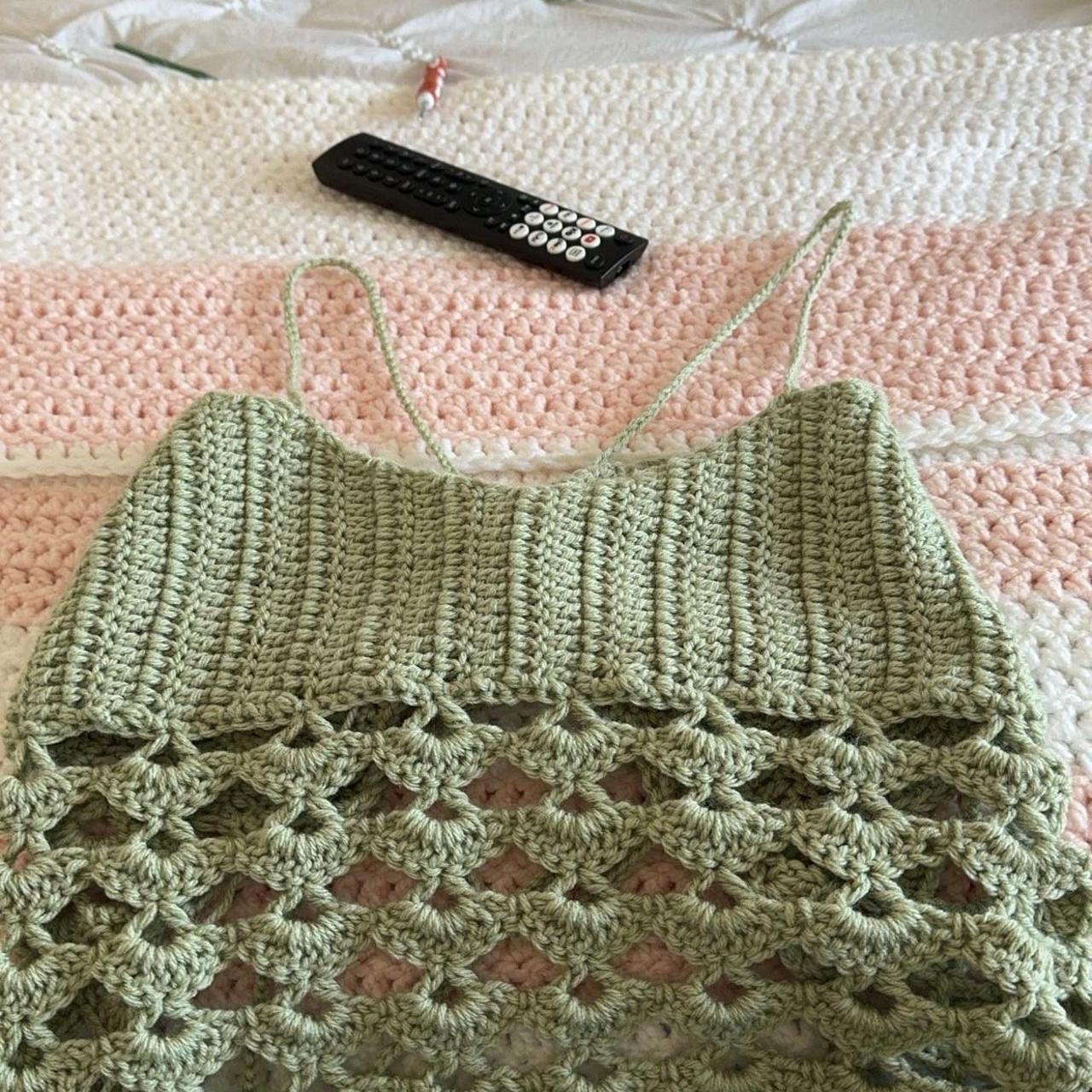 Crochet custom made seashell summer top - Depop