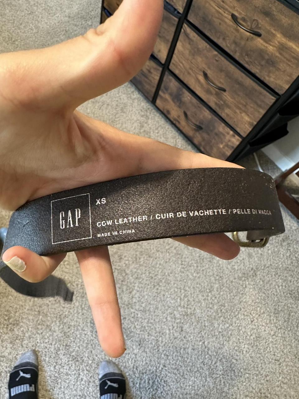 Genuine brown leather gap belt - Depop