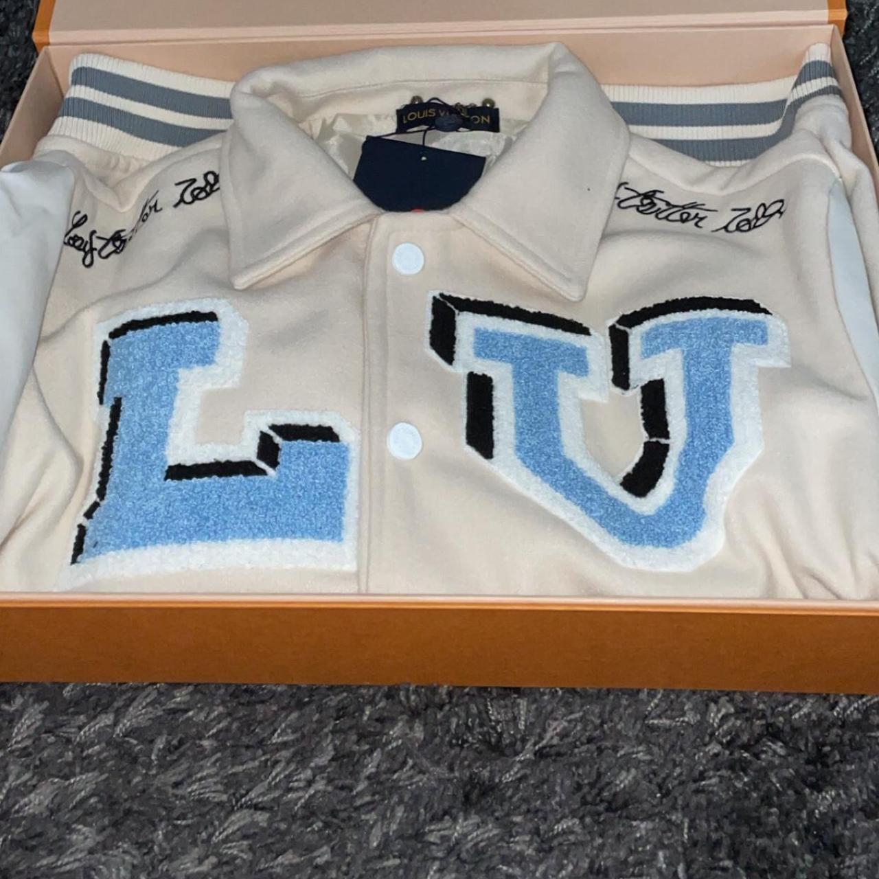 brand new lv varsity jacket with tags and box never... - Depop