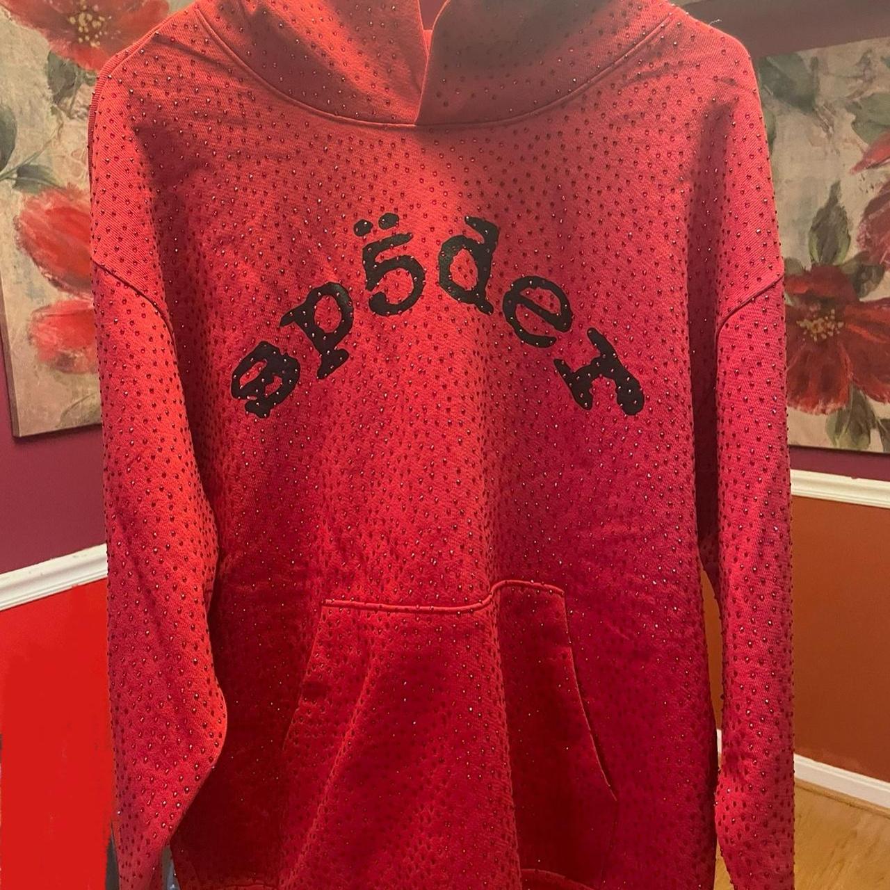 Red sp5der vvs hoodie authentic can take... | Depop
