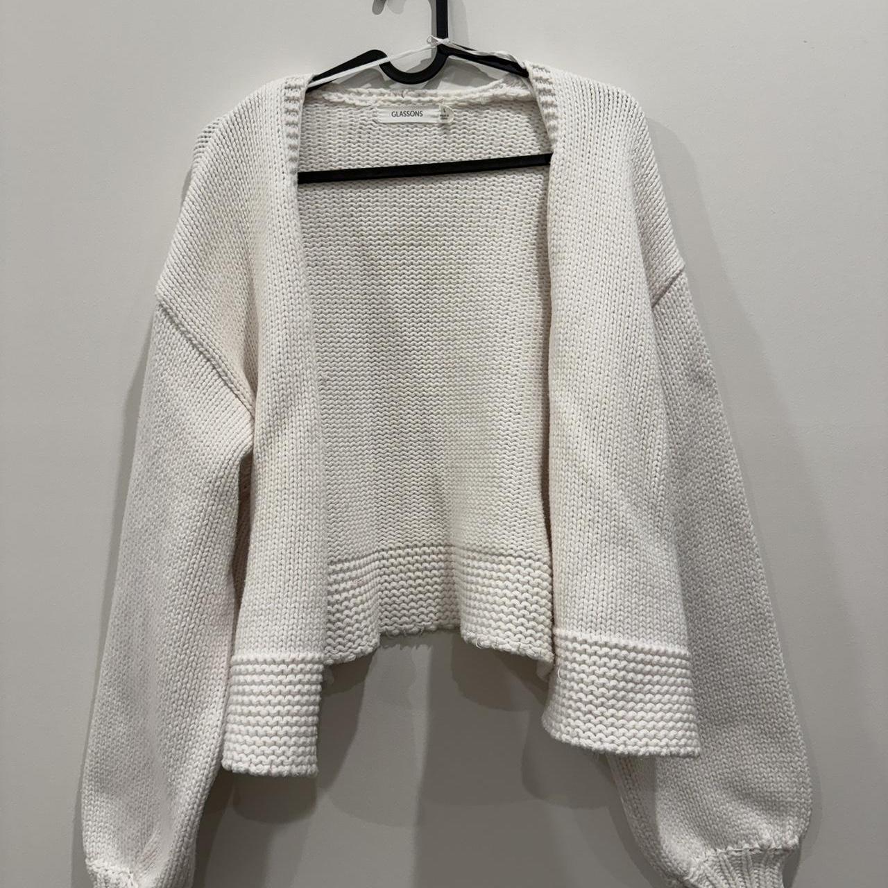 Glassons Cozy White Knit Cardigan Size... | Depop