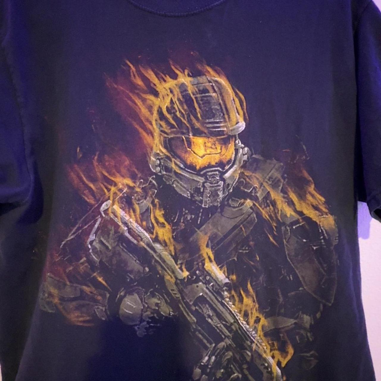 Halo Master Chief Flame Vintage Video Game Xbox T... | Depop