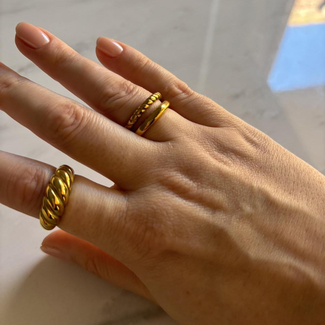 Noah the label gold plated rings Croissant style... - Depop