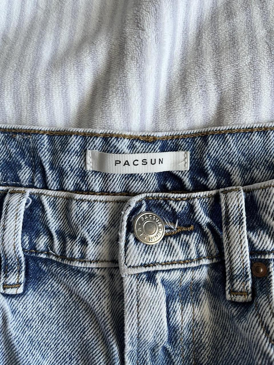 High rise baggy fit PacSun jeans, acid wash, size 25... - Depop