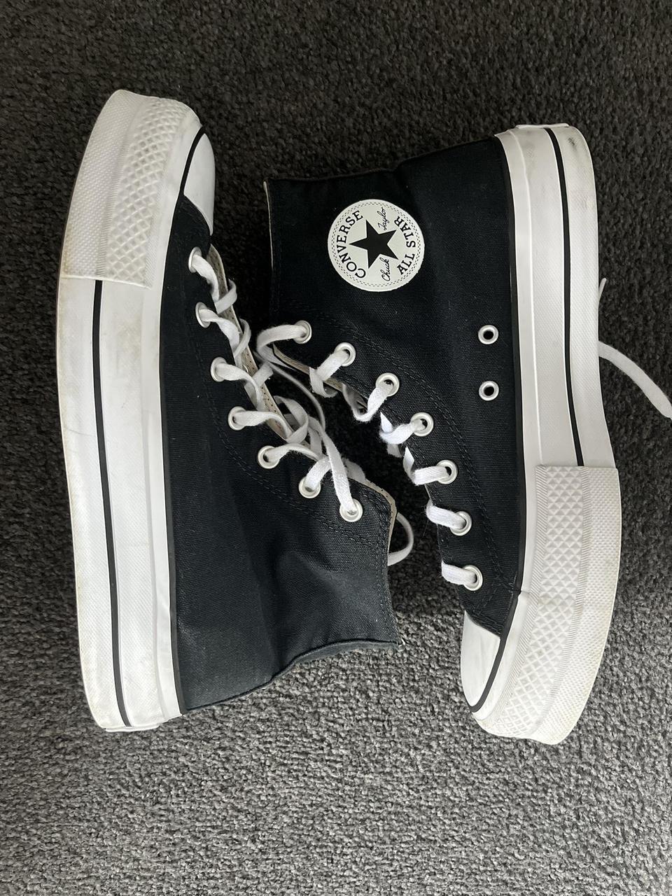 Black platform converse Size Uk 8/41.5EU Only worn... - Depop