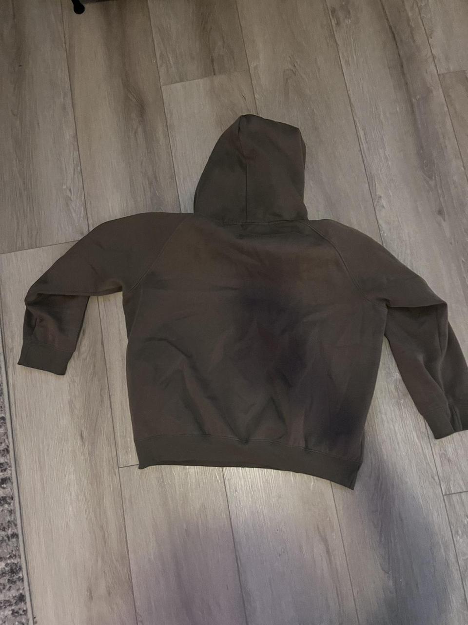 dark GREEN essentials hoodie - Depop