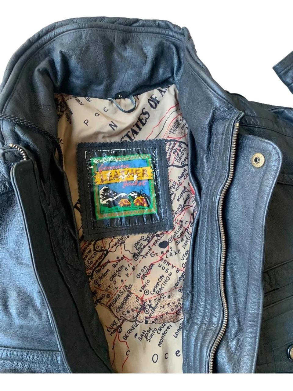 Vintage Canada Genuine Leather Jacket Mens Large... - Depop
