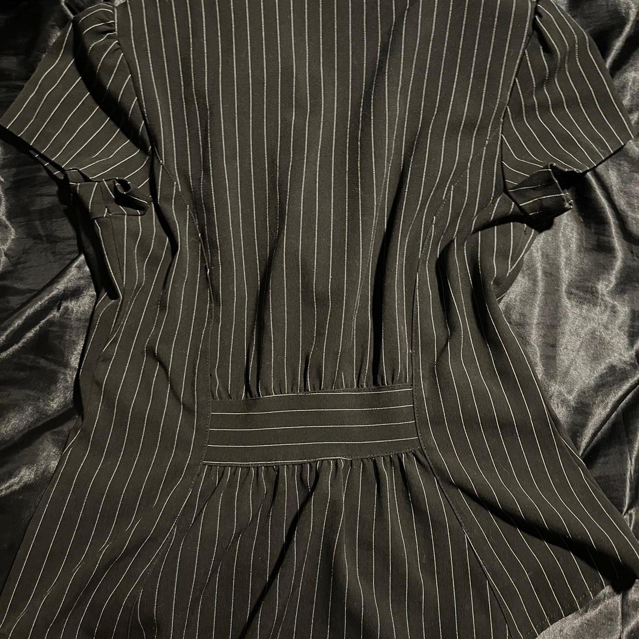 pinstripe office siren blazer labeled size 9, fits... | Depop