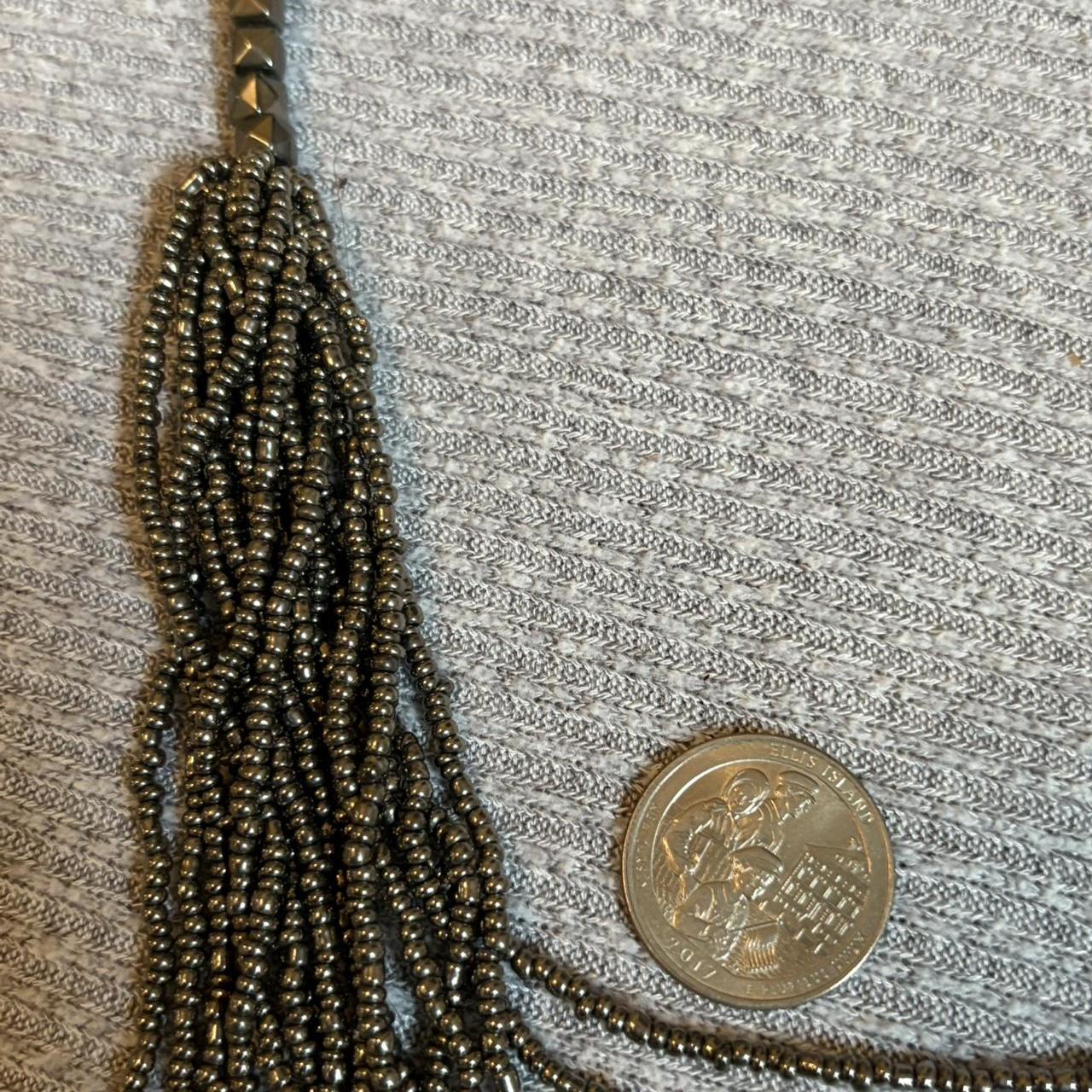 Vintage silver/gray colored multistranded... | Depop