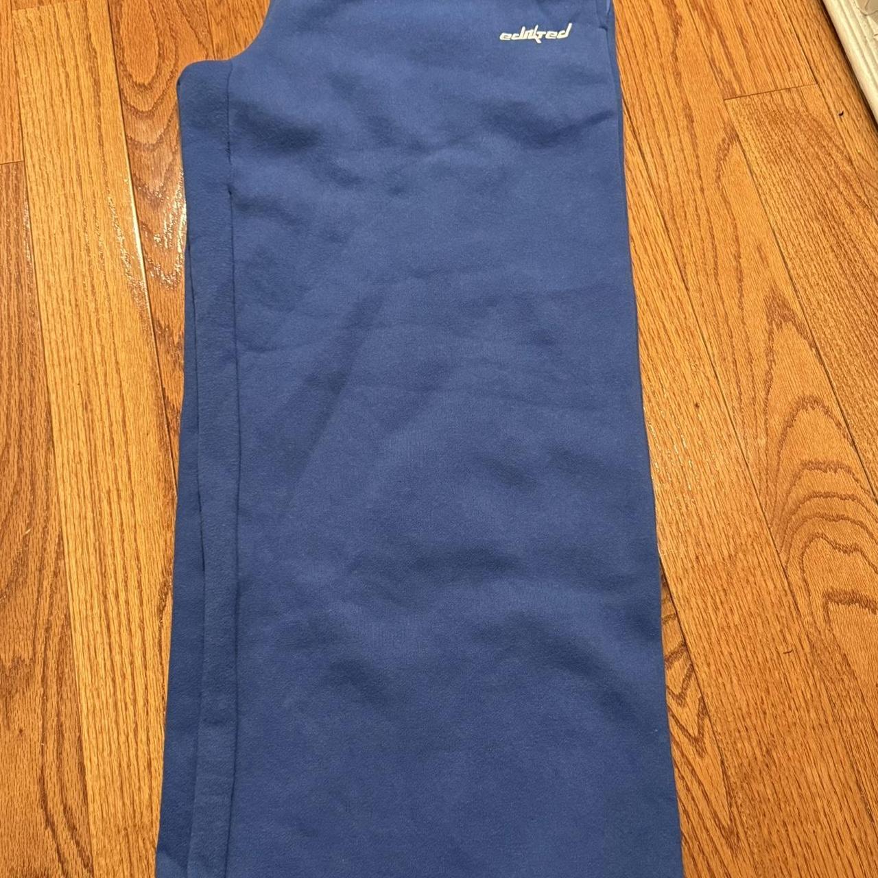 edikted blue brenna low rise wide sweatpants ~ never... | Depop