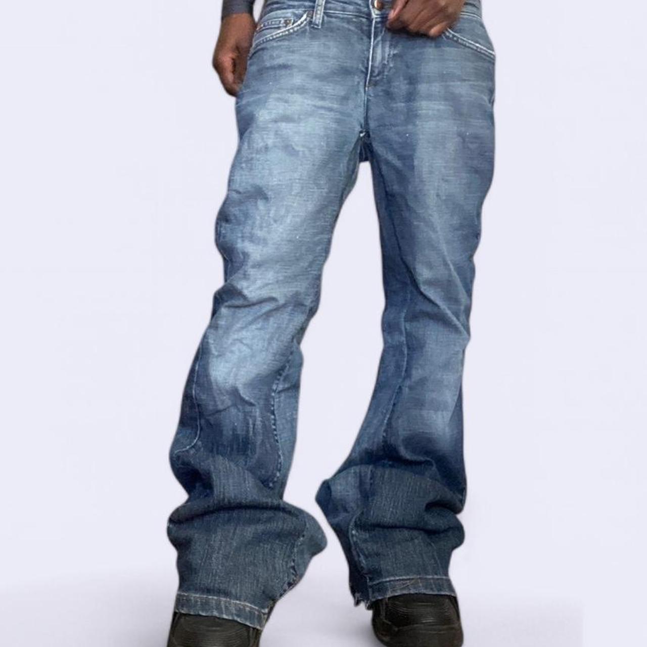 Dm b4 buying Custom flared jeans 1of1 28-29x40 full... | Depop