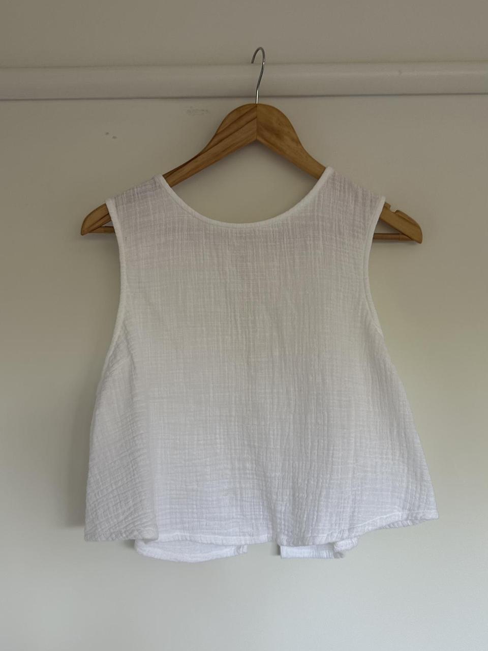 Ghanda flowy linen tank top, only worn once, slight... - Depop