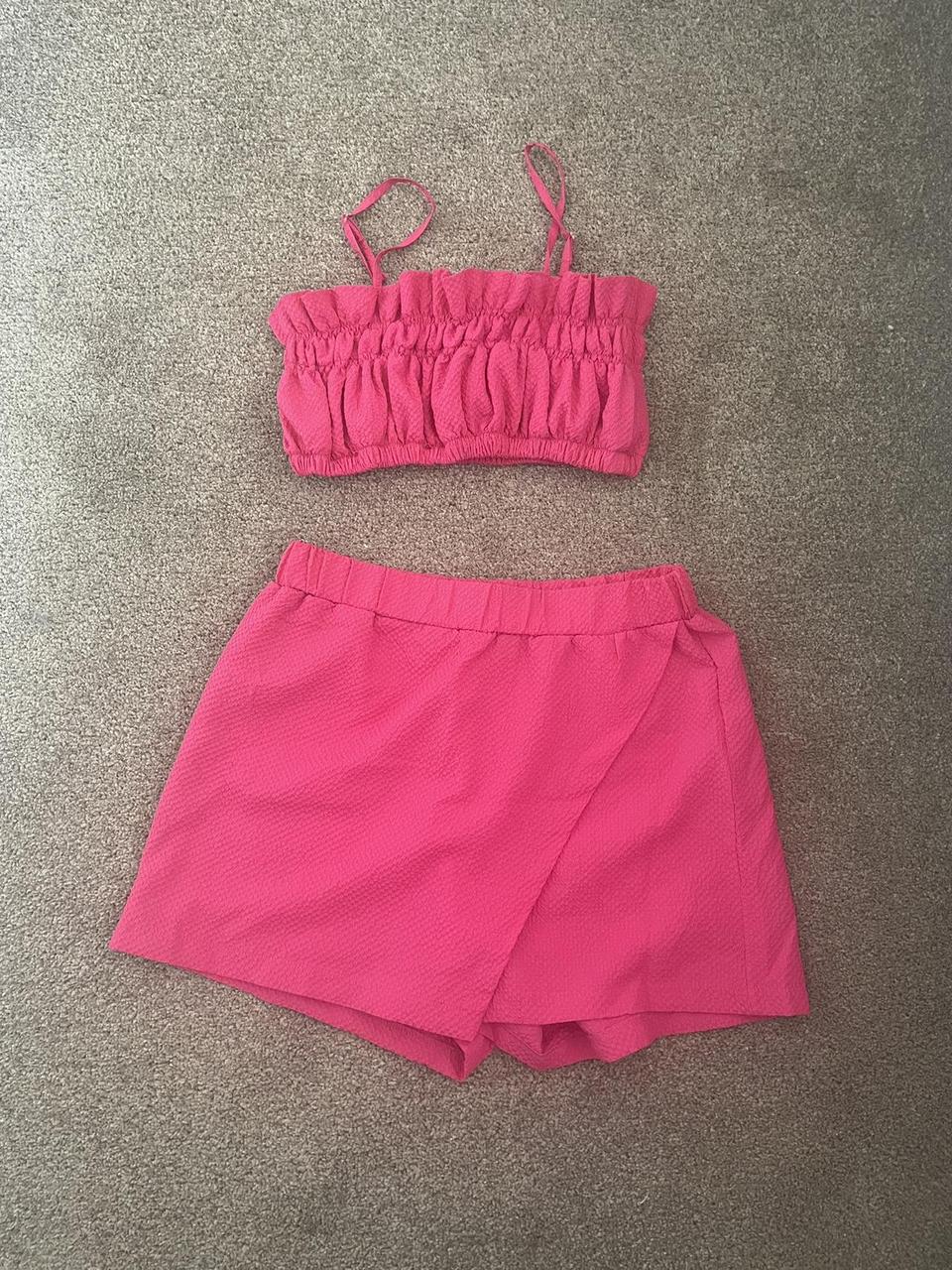 PLT pink top and skort co-ord Top size 10 Skort... - Depop