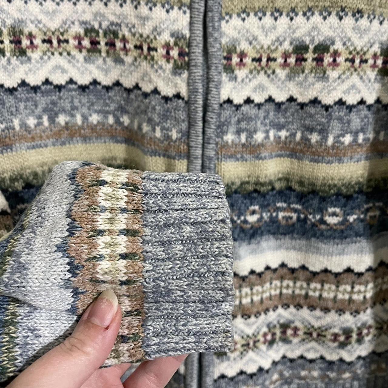 Tiara International Ice Blue knit zip sweater Fits... | Depop