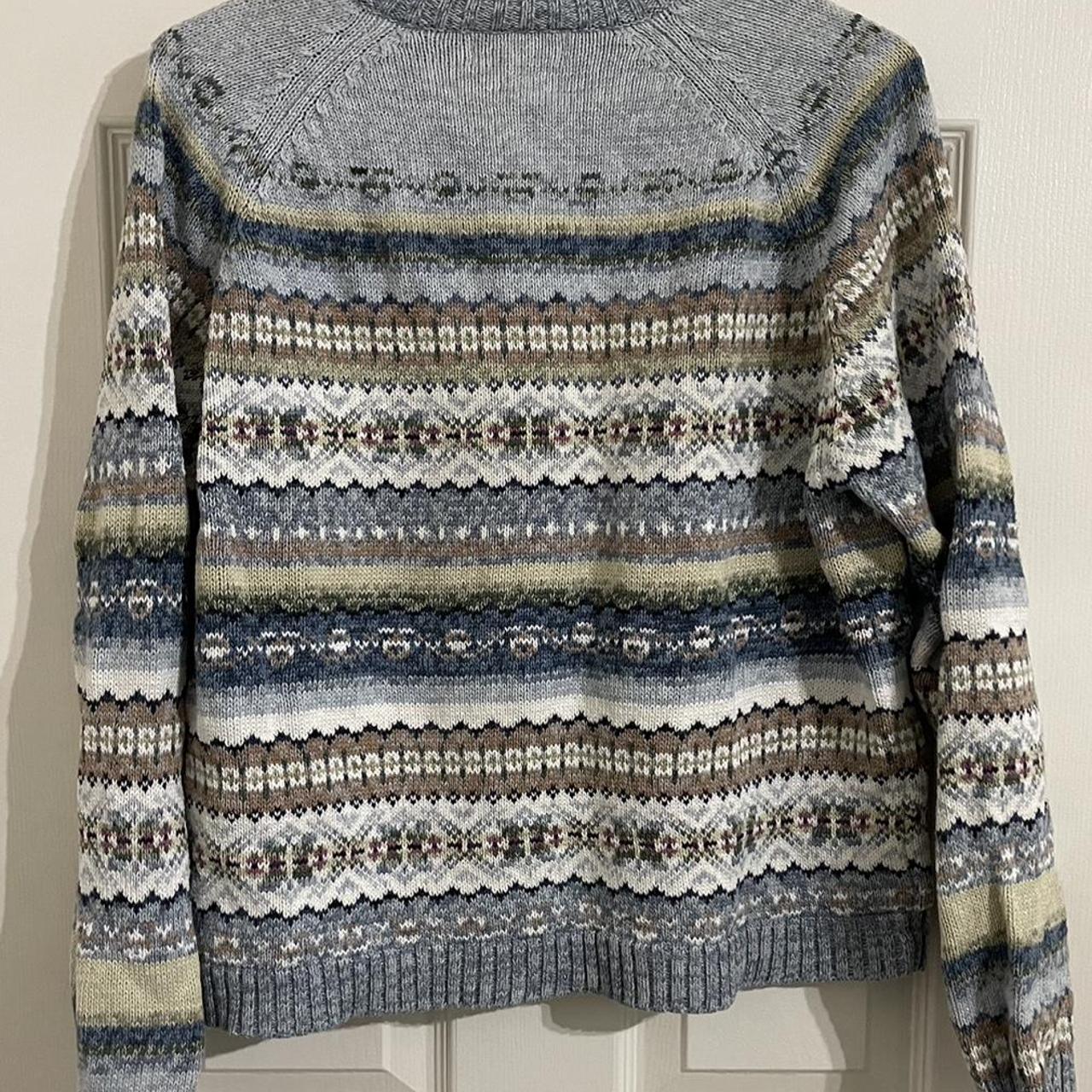 Tiara International Ice Blue knit zip sweater Fits... | Depop