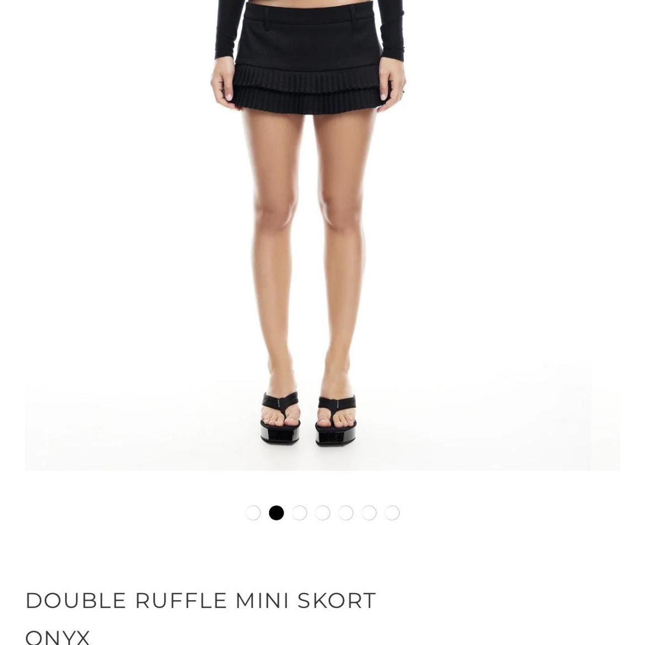 Lioness double ruffle mini skort in onyx size xs,... | Depop