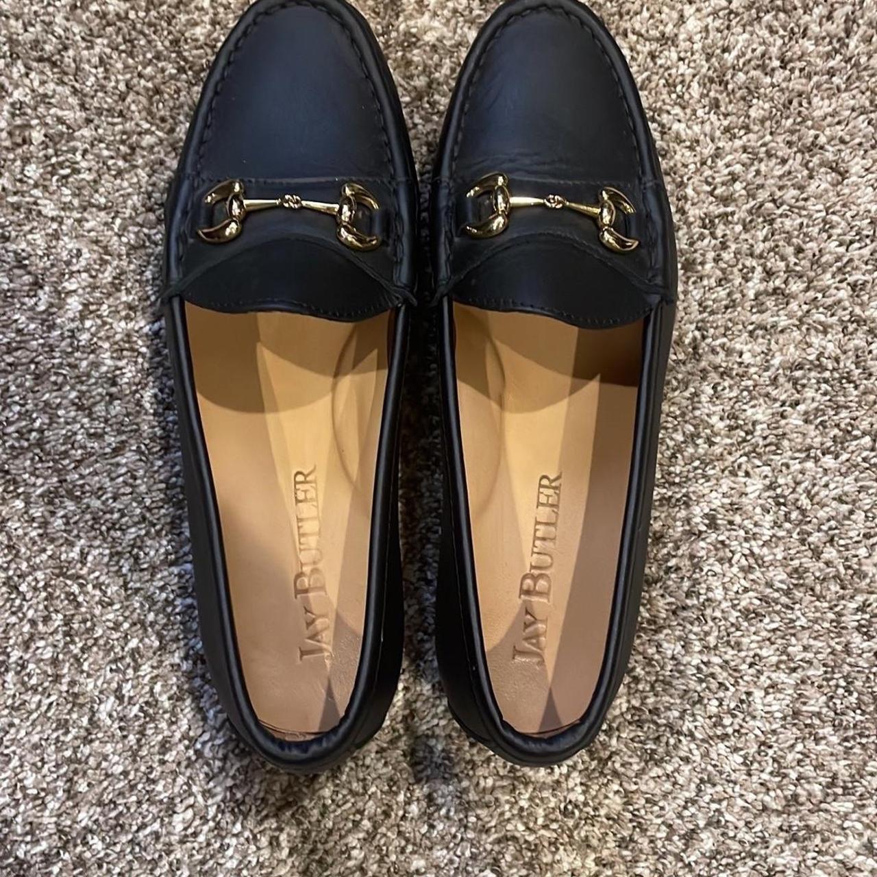 Jay Butler black leather loafers size: 8 1/2... | Depop