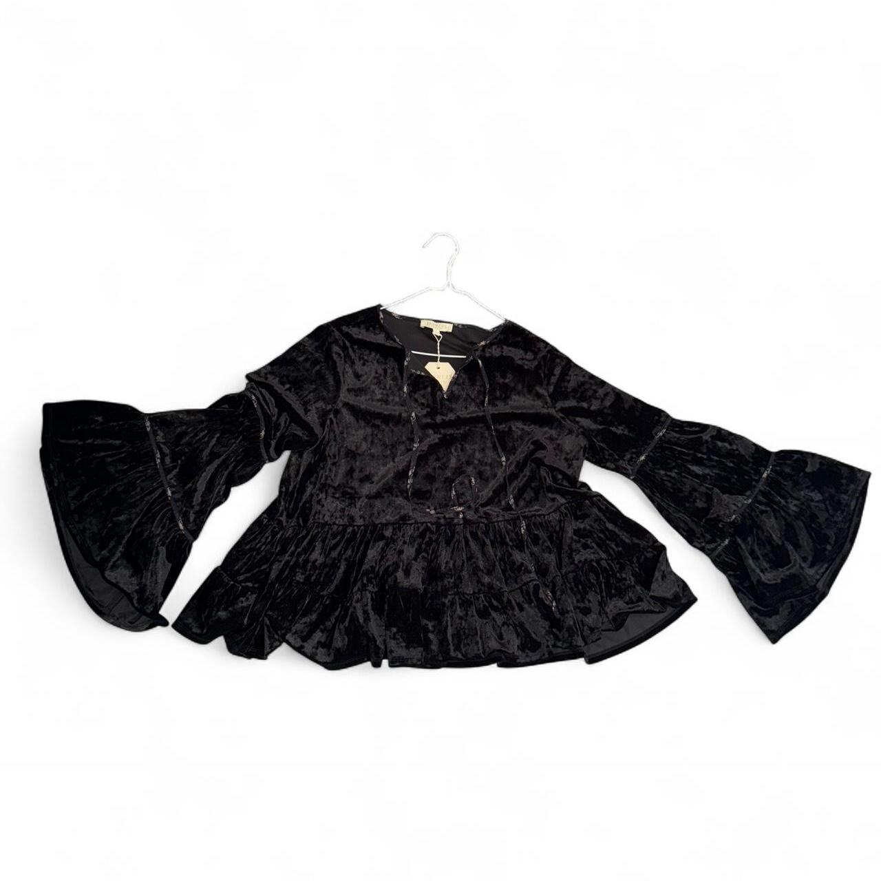 Bewitching Velvet Bell Sleeve Peplum Farmer’s Market... | Depop