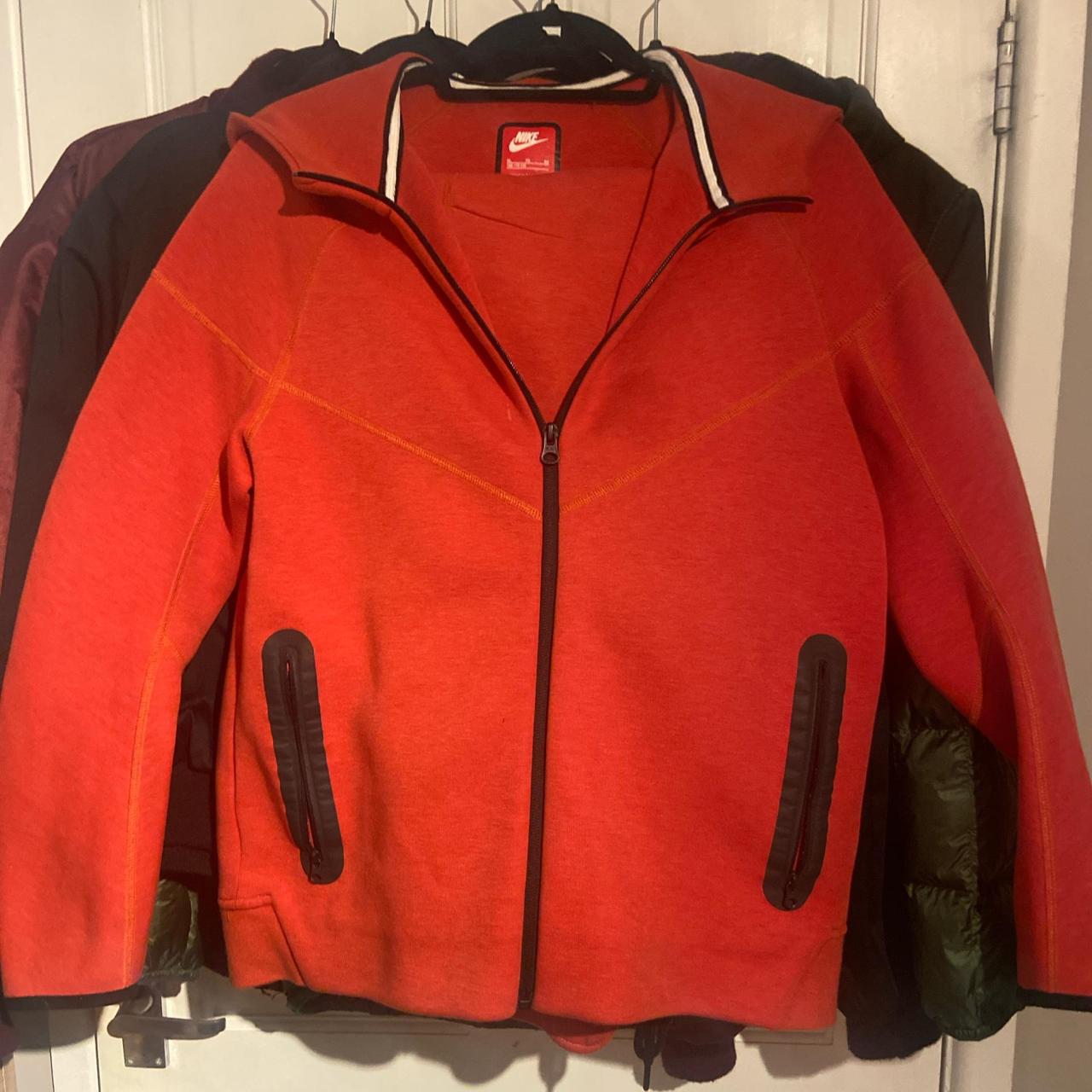 red nike tech fleece top kids xl fits like a mens xs | Depop
