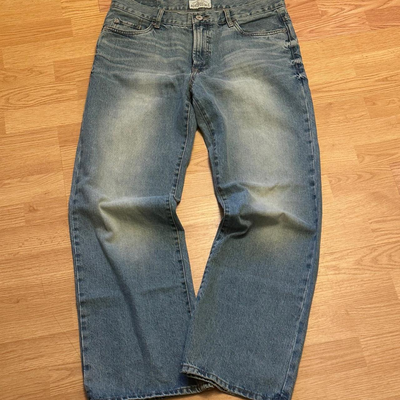 Aeropostale baggy jeans with really nice fade and 10... | Depop