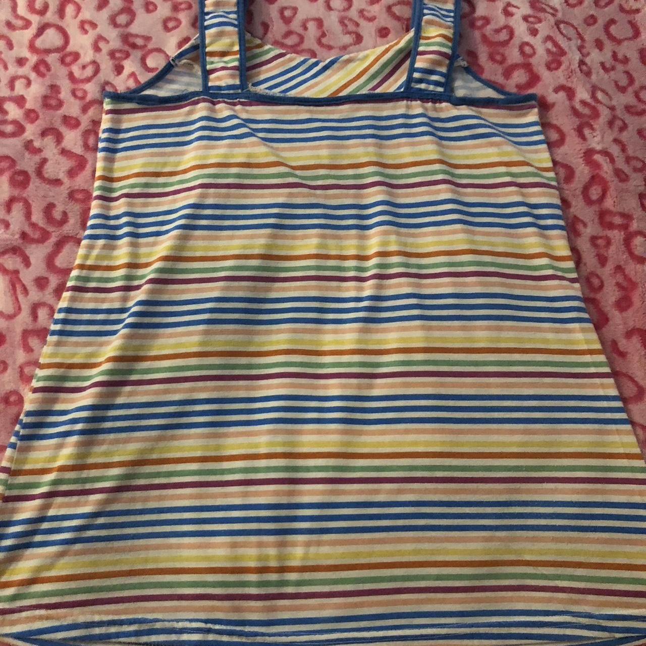 Super cute colorful striped top with buttons and... | Depop