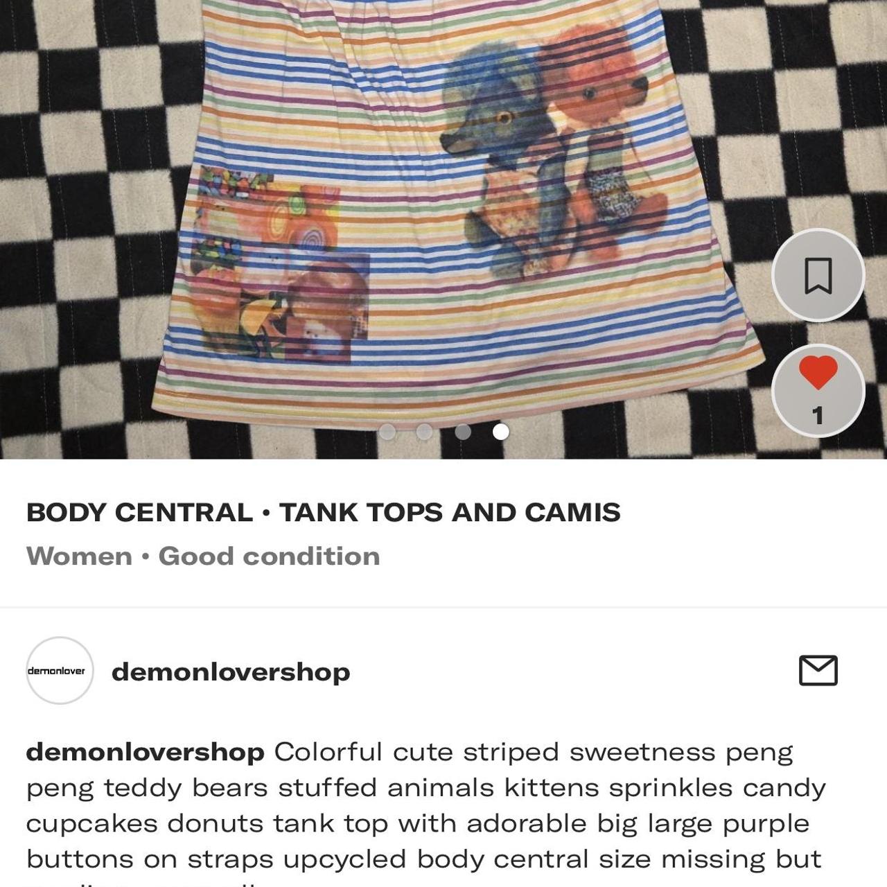 Super cute colorful striped top with buttons and... | Depop