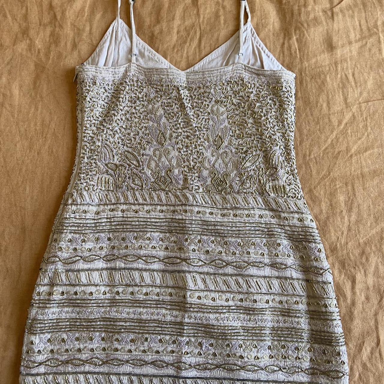 REPOP Tiger lily gold beaded and embroidered mini... | Depop