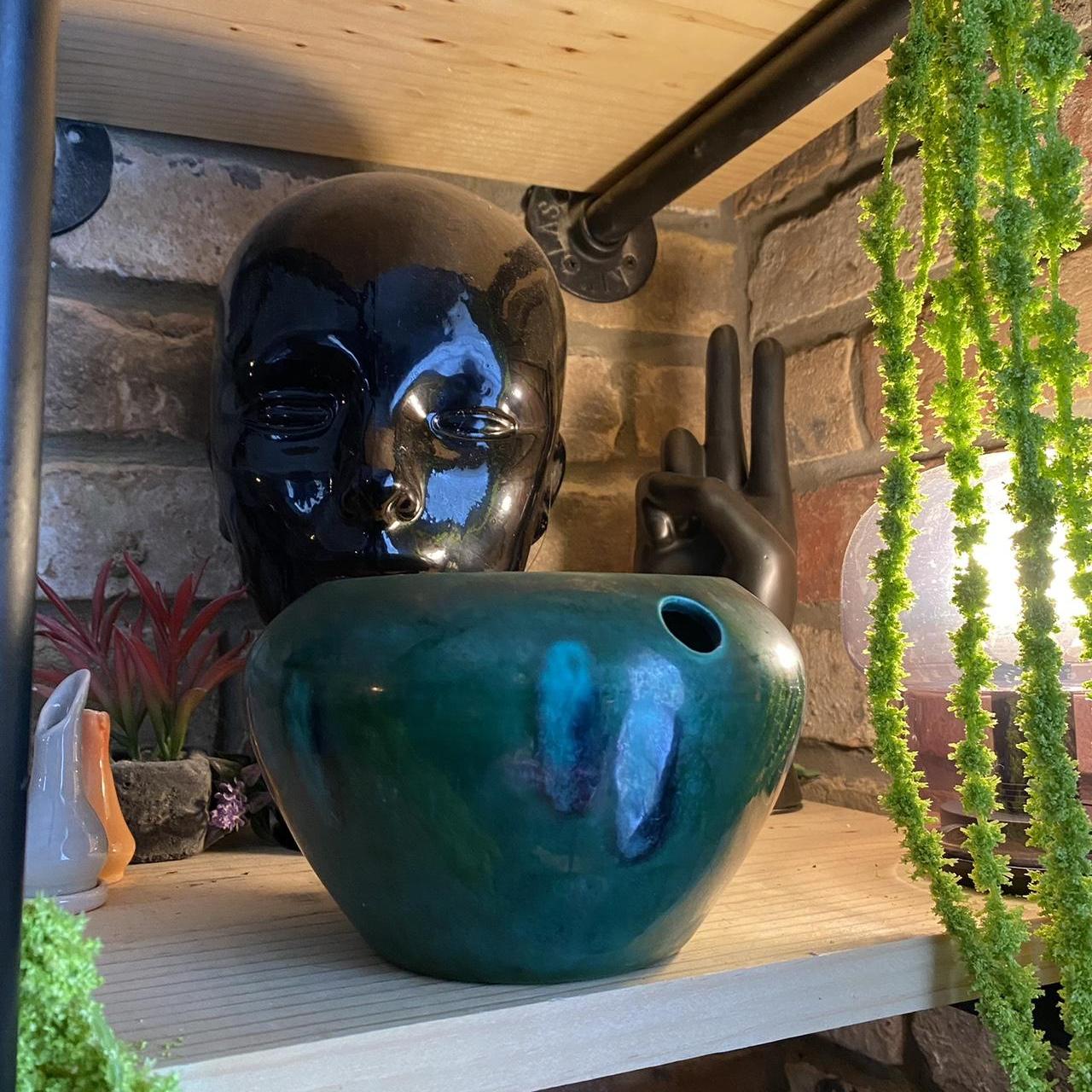 🌱 vintage emerald drip glaze planter 🌱 era: 1990s 🌱... | Depop