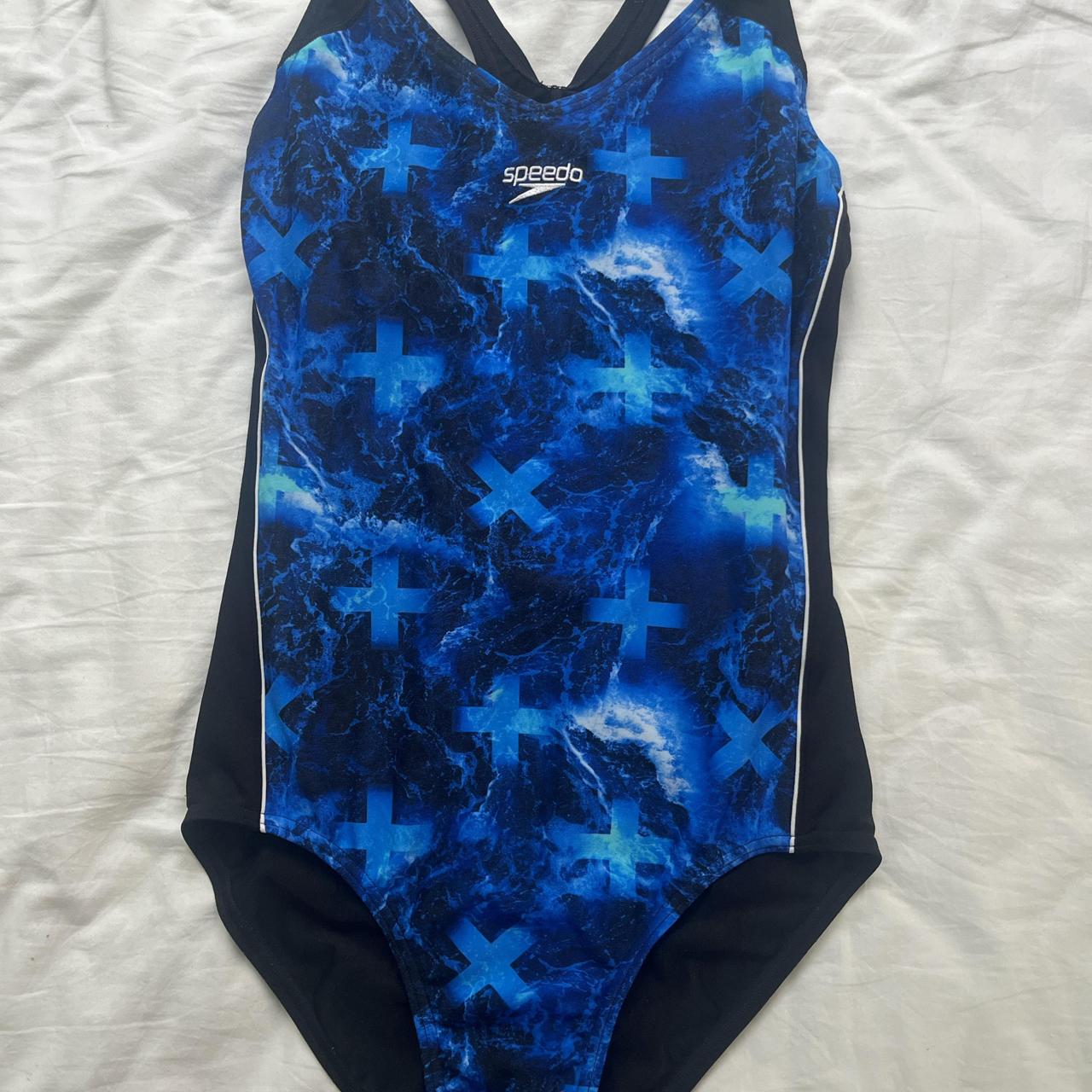 - Cutest Blue and black Speedo swimsuit -I would say... | Depop