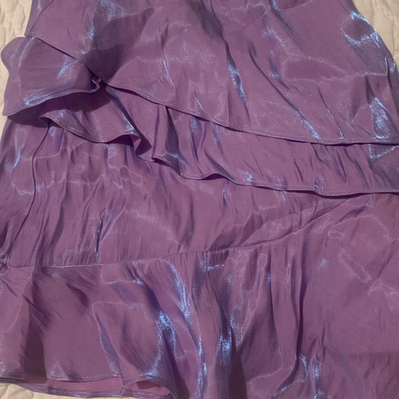 Cider - xxs purple ruffle skirt ,shiny and has a... | Depop