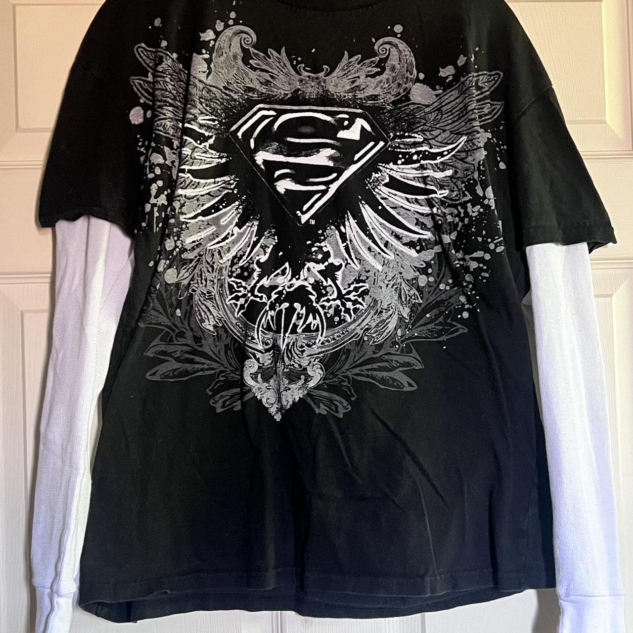 Y2k Superman tee, no tag but men’s size M, has built... | Depop