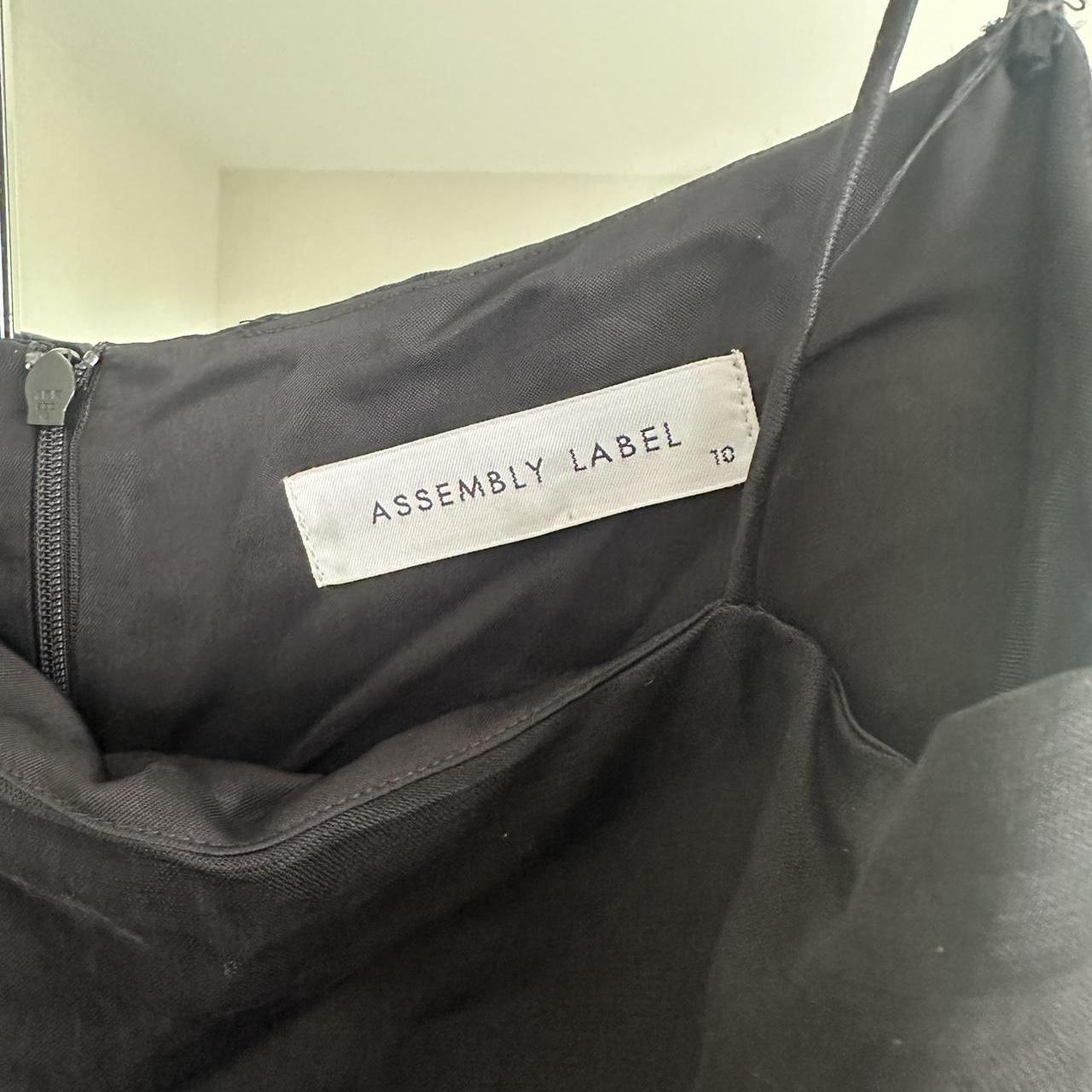 ASSEMBLY LABEL BLACK CUPRO/LINEN SIZE 10 MIDI DRESS | Depop