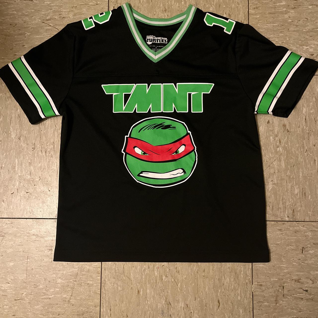 Black and green TMNT jersey Youth Medium fits like... | Depop