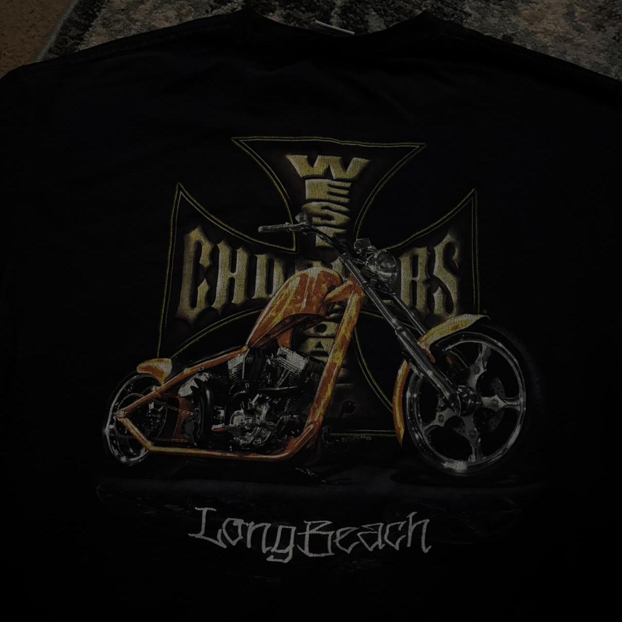 Vintage Black and gold West Coast Choppers cotton... | Depop
