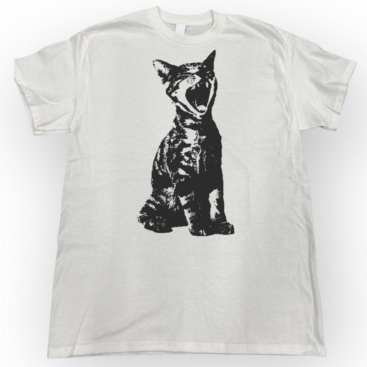 Vintage Style Emo Screaming Cat Punk Rock Graphic... | Depop