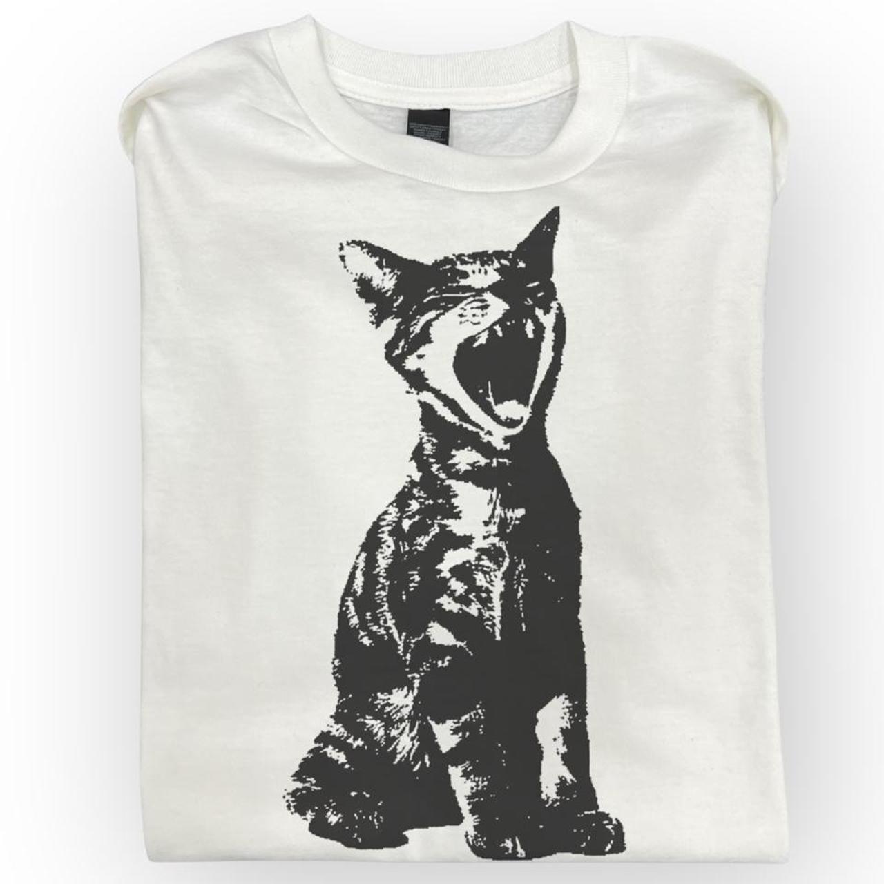 Vintage Style Emo Screaming Cat Punk Rock Graphic... | Depop