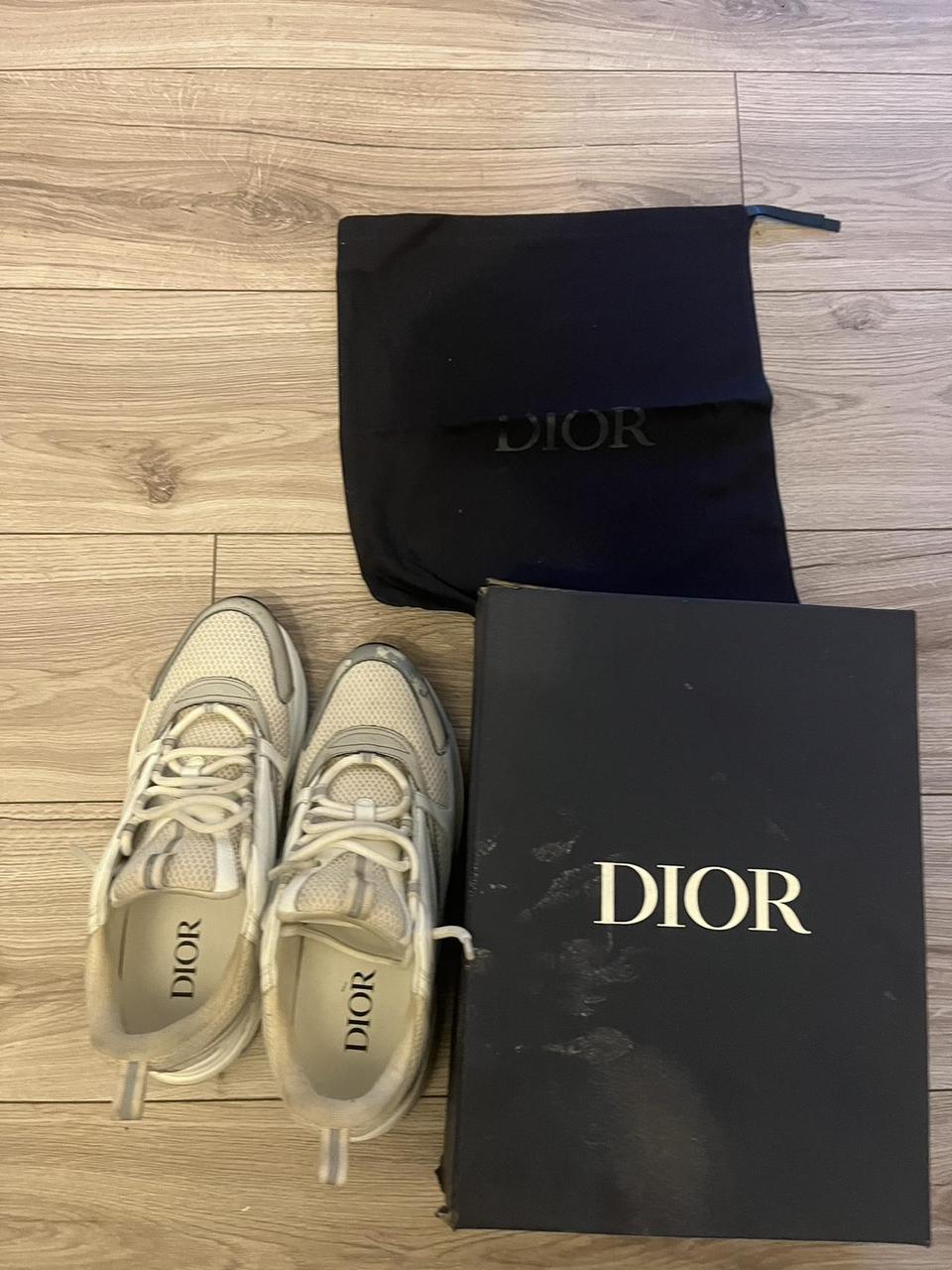 Dior b22 -damaged box -comes with new laces -scuffs... - Depop